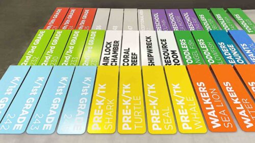 School directional signs made of aluminum | Front Signs