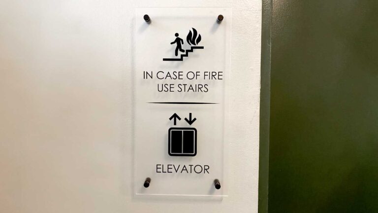 Burton Almont interior signage made of acrylic material | Front Signs