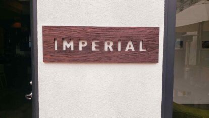 Imperial | custom cut-out wooden nameplate | Front Signs
