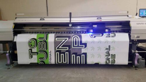 Printing process of a large vinyl banner | Front Signs