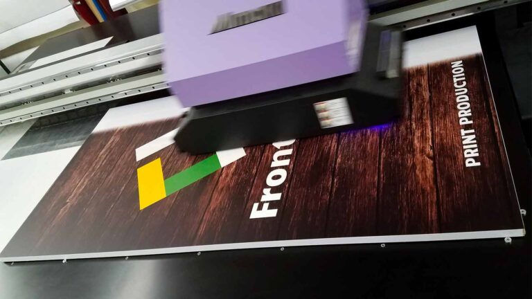 Front Signs logo printing process on a PVC material | Front Signs