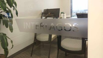 Office window decal with cut-out letters | Front Signs