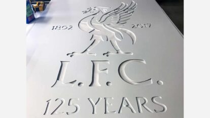 Engraved PVC signage with the logo of LFC | Front Signs