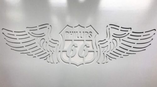 Custom Cut & Engraved Phillips 66 logo Styrene Sign | Front Signs