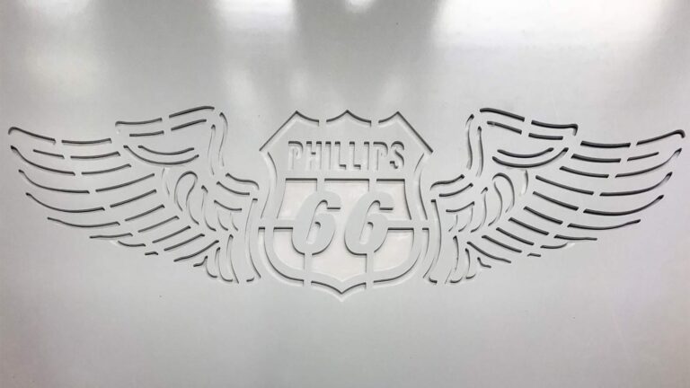Custom Cut & Engraved Phillips 66 logo Styrene Sign | Front Signs