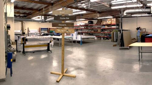 Wooden directional sign for a restaurant | Front Signs