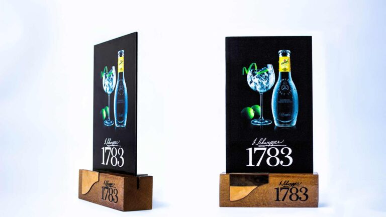 Custom Acrylic & wooden tabletop stand signs | Front Signs