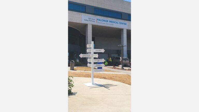 Free standing directional sign made of plywood | Front Signs