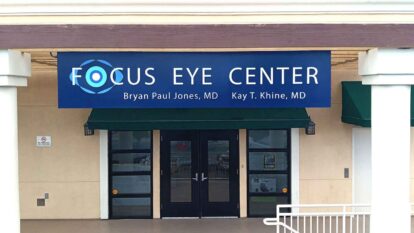 Focus Eye Center outdoor push through sign | Front Signs