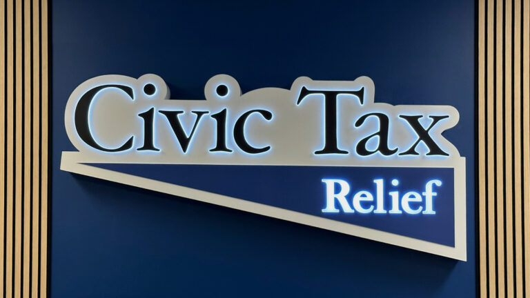 Civic Tax Relief push through sign for aesthetic appeal | Front Signs