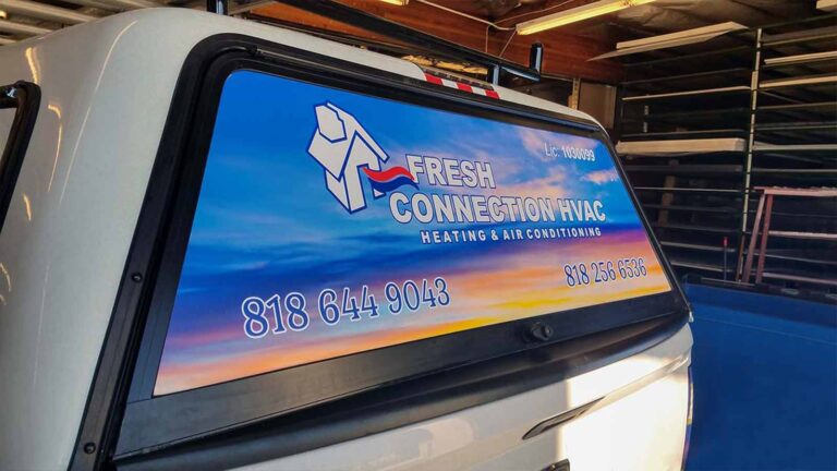 Rear car window decal for Fresh Connection HVAC | Front Signs