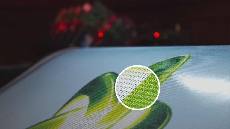 Custom-made printed window perforated decal | Front Signs