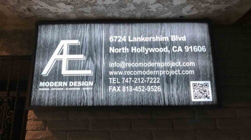 Reco Modern Project | Light up aluminum and acrylic sign | Front Signs