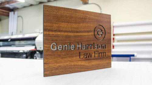 Acrylic and Wooden Signage for a lawyers' agency | Front Signs