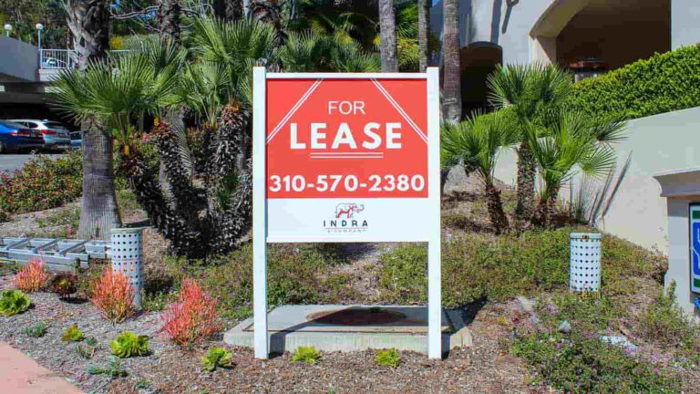 Indra & Company wooden red for lease signage | Front Signs