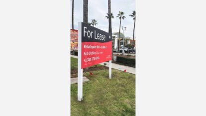 South Bay Pavilion plywood real estate sign | Front Signs
