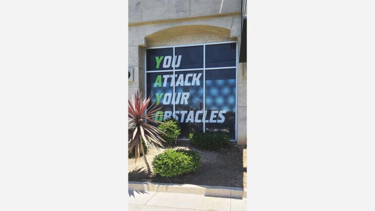 Yayo Fitness custom perforated window decals | Front Signs